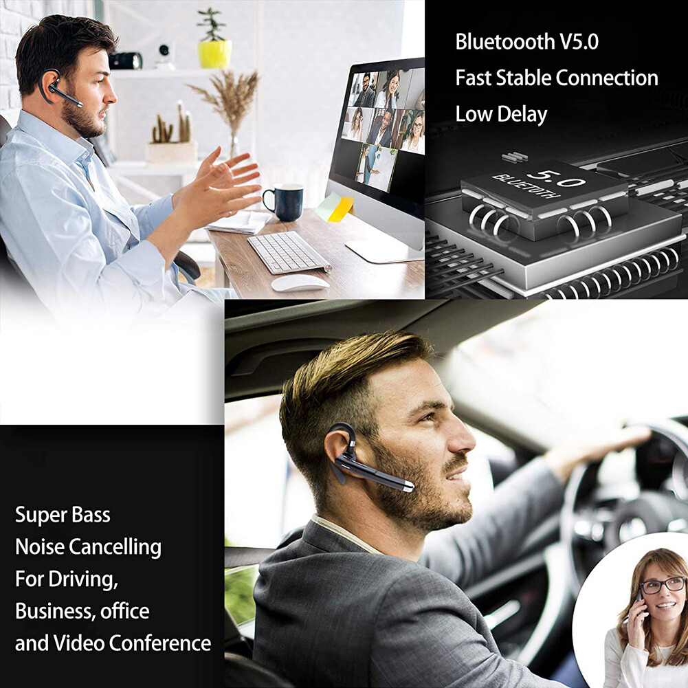 Bluetooth Earpiece Wireless Headphone Ear Hook Music Earbud with ...