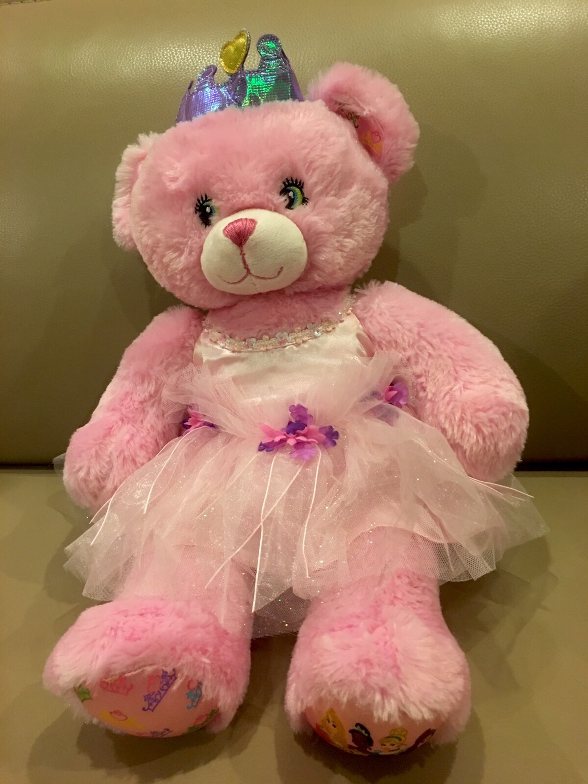 BUILD A BEAR Plush DISNEY PRINCESS TEDDY Pink Ariel Cinderella Belle ...