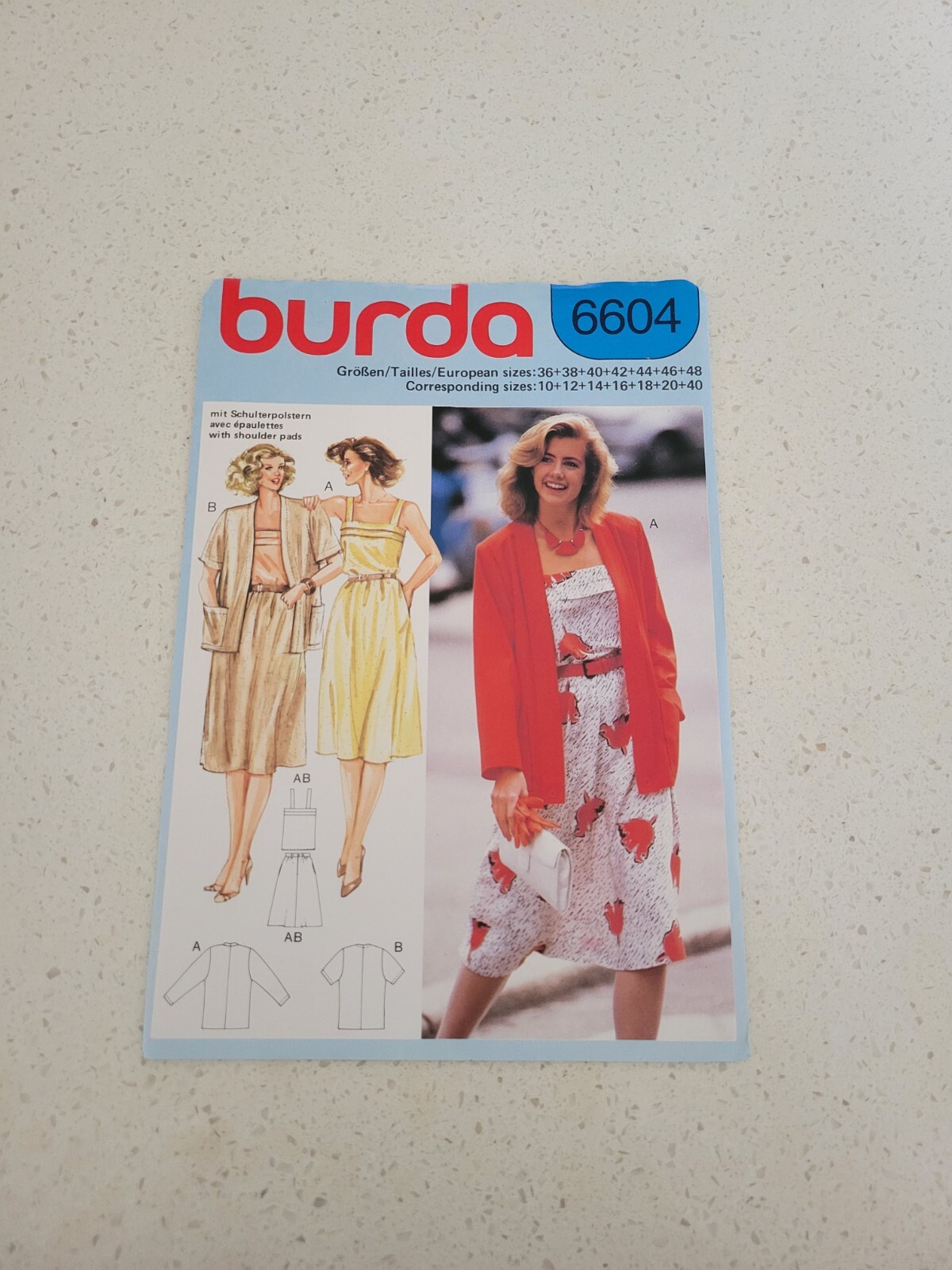 Burda 6604 vintage 1980s skirt, camisole & jacket uncut pattern | eBay