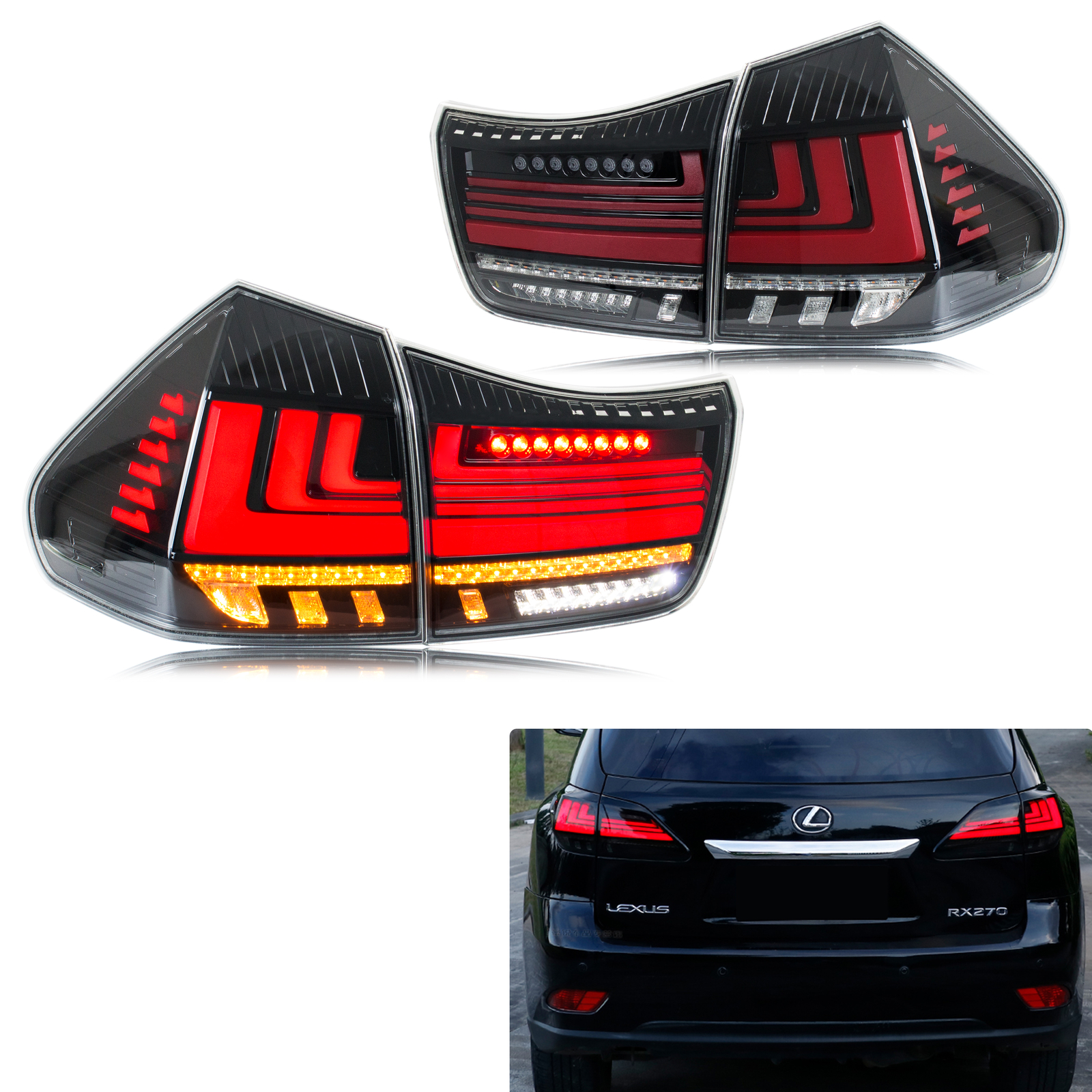 LED Tail Lights for Lexus RX330 RX350 RX400h 2004-2009 Sequential Rear ...