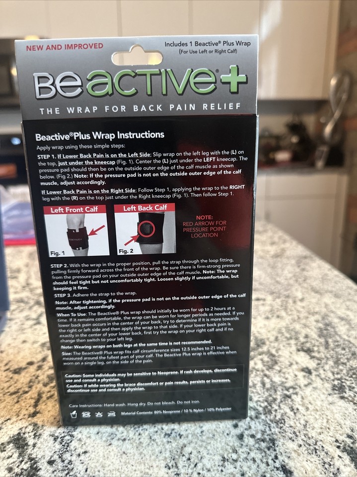 BeActive Plus Back and Calf Heat Wrap Mesh Fabric 856431008067 | eBay
