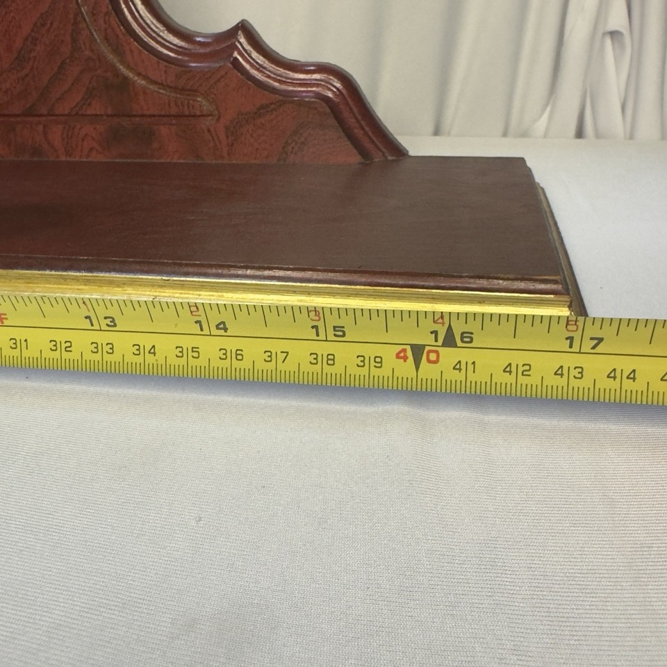 Wall Shelf Wood Plate Rail 70's VTG Colonial Revival Gold Painted Edge ...