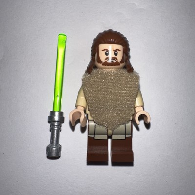 LEGO Star Wars Qui-Gon Jinn Poncho Reddish Brown Beard Minifigure ...