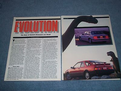 1986 Dodge Lancer Pacifica & Merkur XR4Ti Vintage Info Article ...