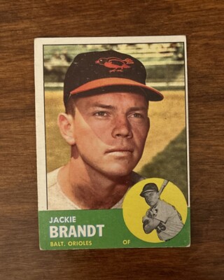 1963 Topps Baseball Jackie Brandt Baltimore Orioles Card #65 | eBay