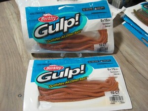 2 Packs Gulp Saltwater Fishing Baits 6" Sandworm Natural Color ...