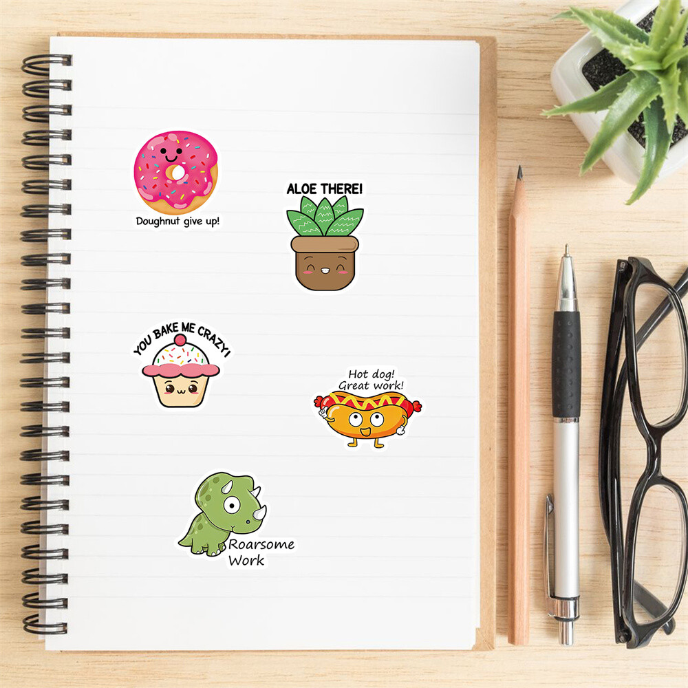 50pcs Encourage Words Kids Cartoon Rewards Decal Stickers Skateboard ...