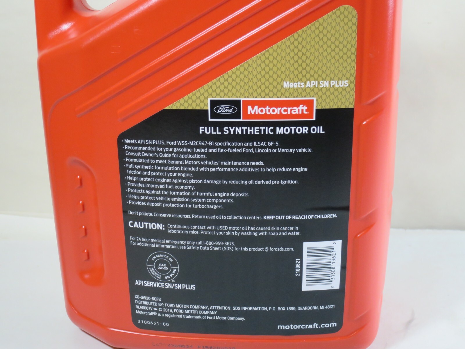Motorcraft XO-0W20-5QSP SAE 0W-20 Premium Synthetic Blend Motor Oil | eBay