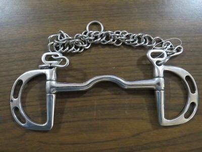 Kimberwick bit Stainless Steel with low port mouth and chin chain 5" | eBay