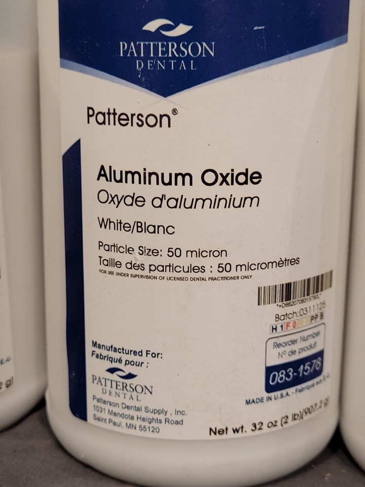 Patterson Dental Aluminum Oxide White 50 Micron Medical Grade 8 Lbs | eBay