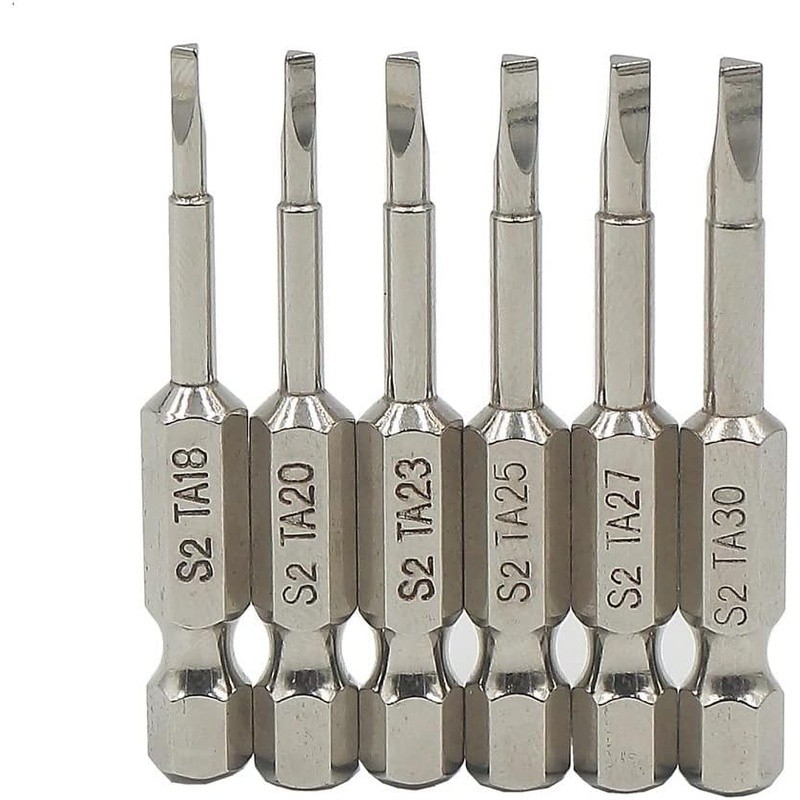 6 Piece Magnetic Triangular Screwdriver Bit Set S2 Steel Hex 1/4 Inch ...