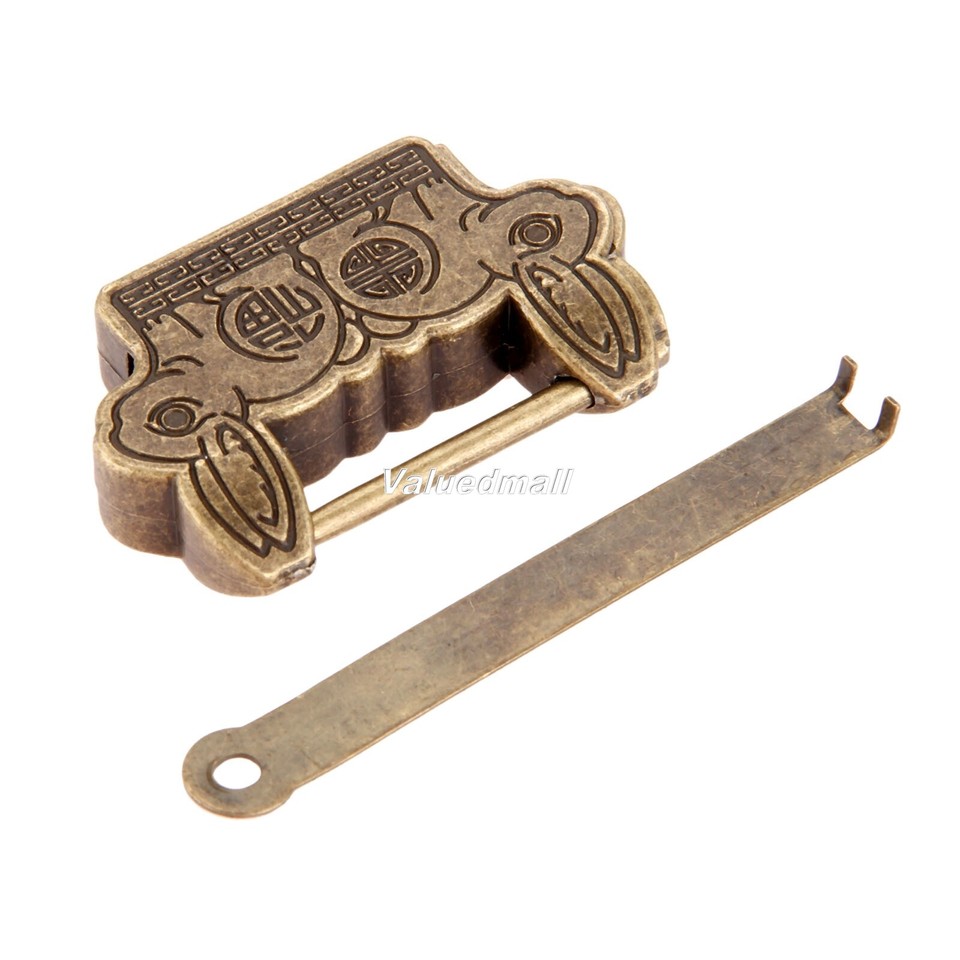 Home Retro Bronze Zinc Alloy Jewelry Gift Box Padlock Rabbit Design ...