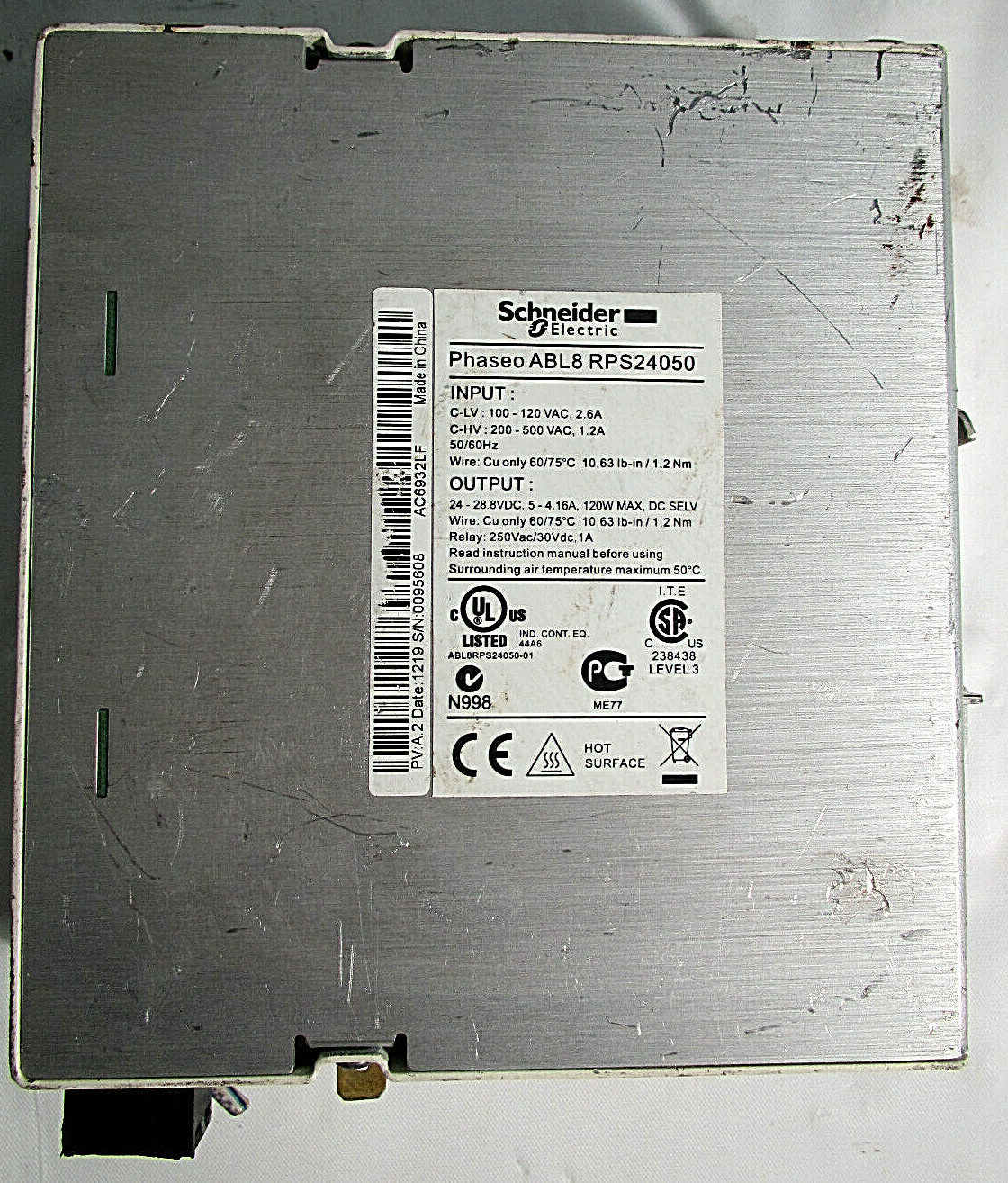 Schneider Electric Phaseo ABL8 RPS24050 Universal Power Supply~ For ...