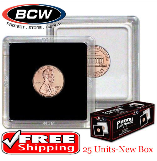 25 2x2 Plastic Coin Holders Premium Snaplock Clear Safe Storage Cent ...