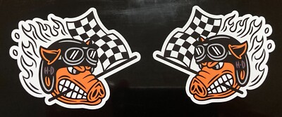 Fits Harley Davidson Custom Decals Fast Johnnie HOG Design 4" tall x 5 ...