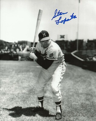 Stan Lopata 1959 1960 Milwaukee Braves Wrigley Field Autographed 8x10 ...