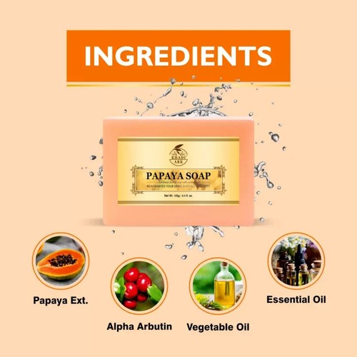 Khadi Ark Papaya Soap Handmade Soap 100% Natural No Sulfate Paraben 125 ...