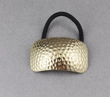Gold Metal Cuff Genie Style Ponytail Holder Stretch Elastic Pony Tail ...