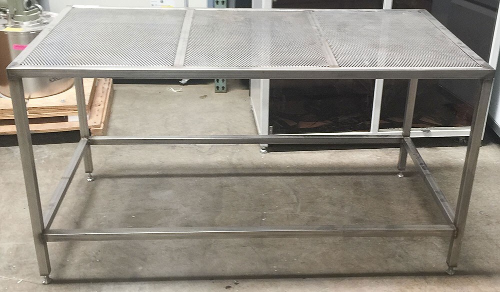 Perforated Stainless Steel Work Table With Undershelf Moffat Six S