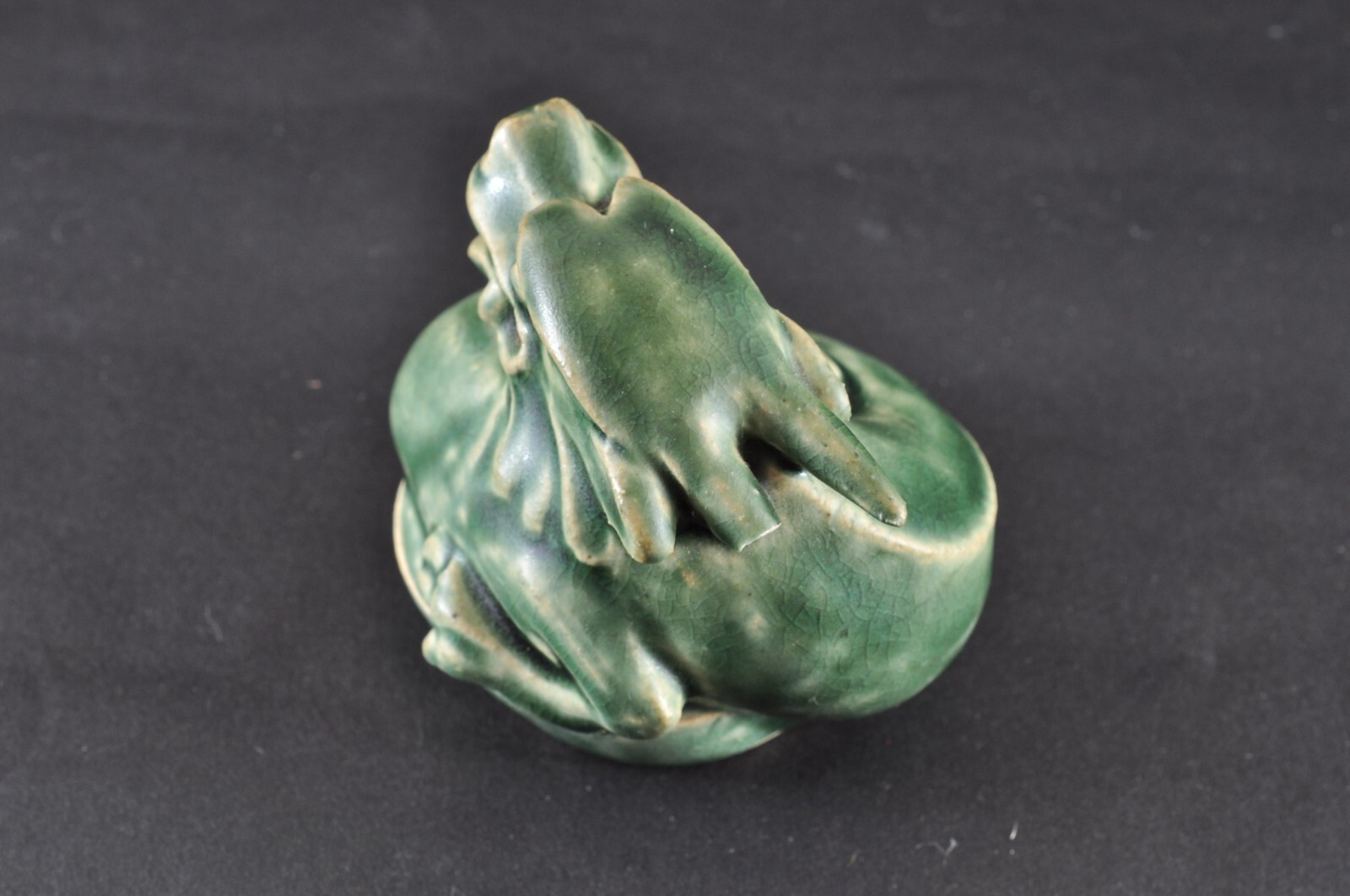 Japanese Incense Container Green Pottery Dragon Design MINORU-NISHIKAWA ...