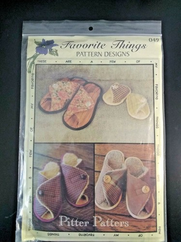 Pitter Patters Pattern Designs Favorite Things Slippers w/ Wrap Adjustable Front | eBay