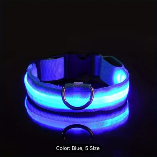 Dog glow in the Dark XL Blue Led Collar OR Large YELLOW led Collar. | eBay