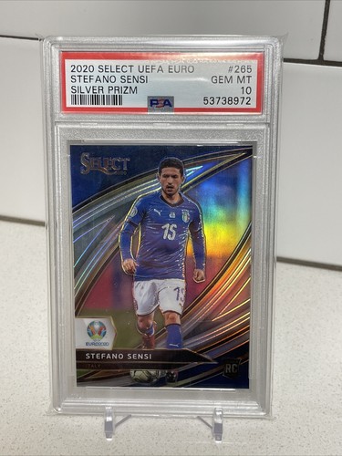 2020 Panini Select UEFA Euro Field Level Silver Prizm Stefano Sensi PSA ...