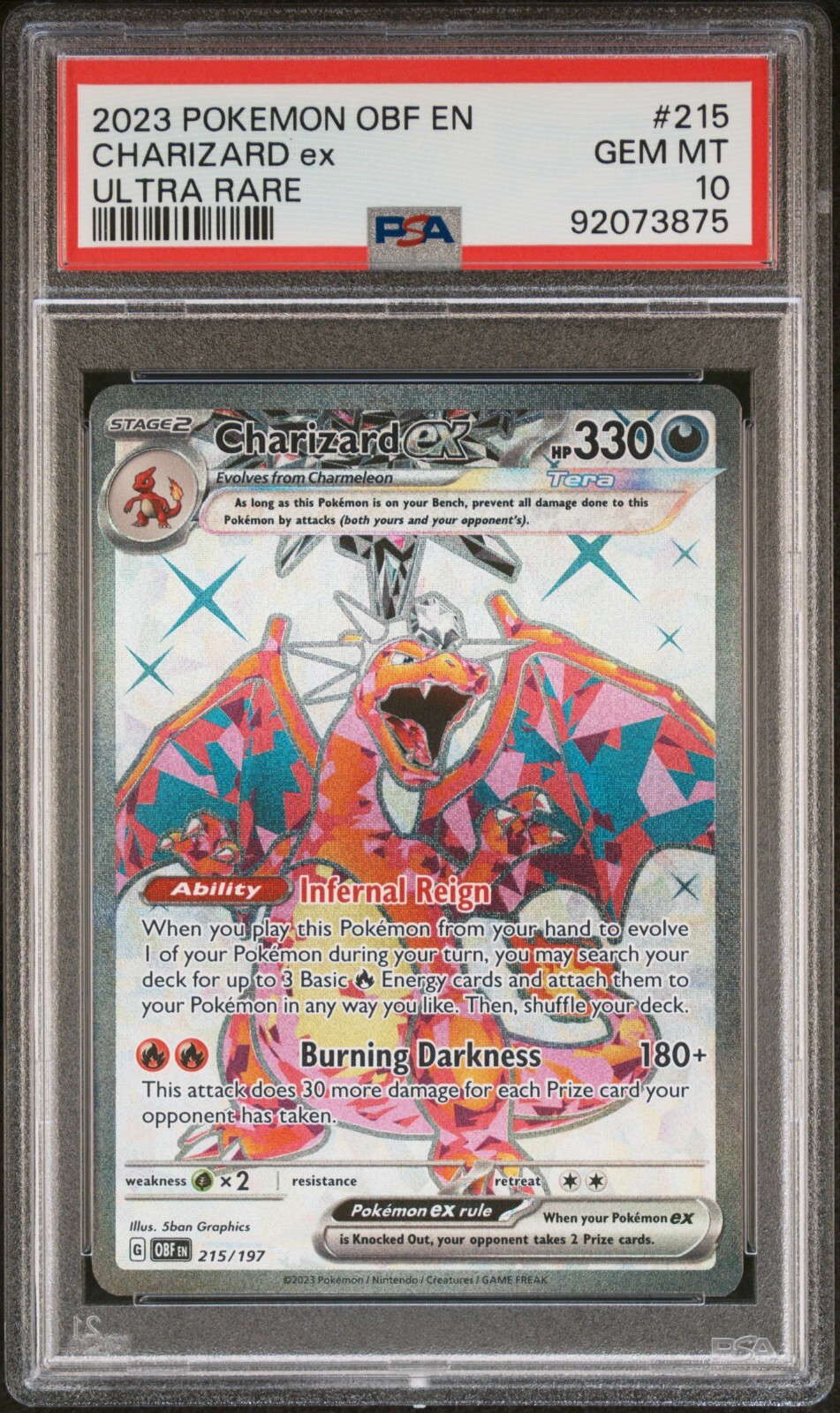 Charizard ex 2023 Scarlet & Violet: Obsidian Flames #215/197 Ultra Rare ...