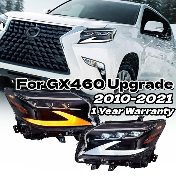Triple Beam LED DRL Headlights For Lexus GX460 2014-2019 W/Sequential ...