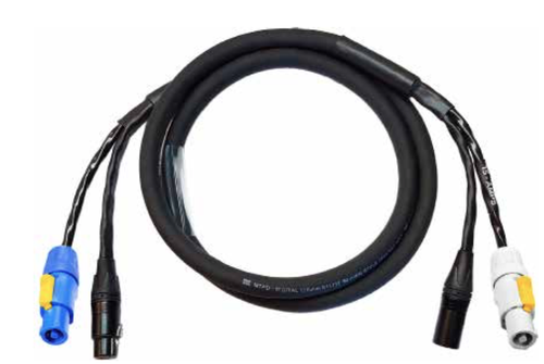 CBI 25ft Power + DATA PowerCon Gray to PowerCon Blue / 3-Pin DMX XLR-F ...