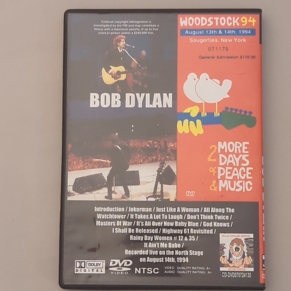 Bob Dylan At Woodstock 94 DVD. Cellar Dweller Records | eBay