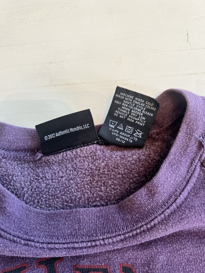 JIMI HENDRIX 1969 Experience Sweatshirt PURPLE HAZE Adult Large 2012 ...