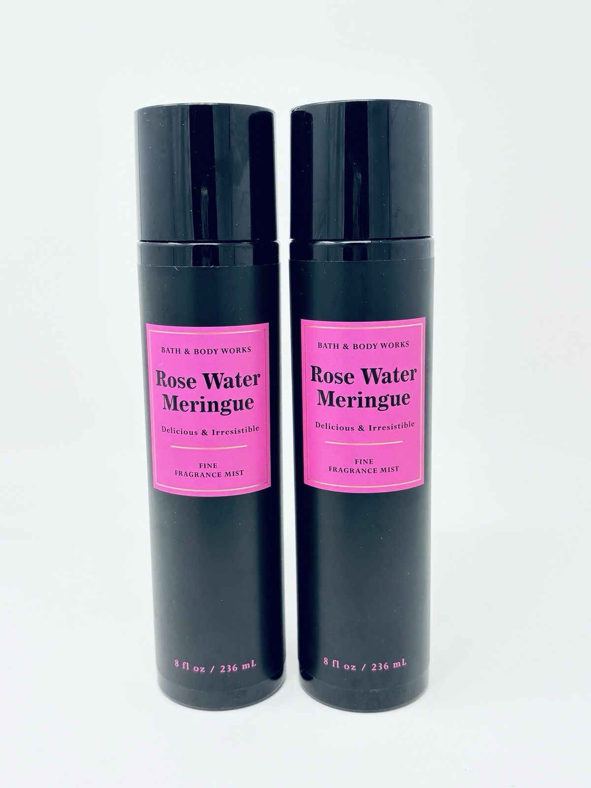 2 Bath & Body Works ROSE WATER MERINGUE Fine Fragrance Mist 8 oz Spray ...