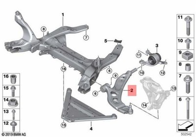 Genuine MINI Cooper Jcw One F55 Wishbone With Rubber Mount Right ...