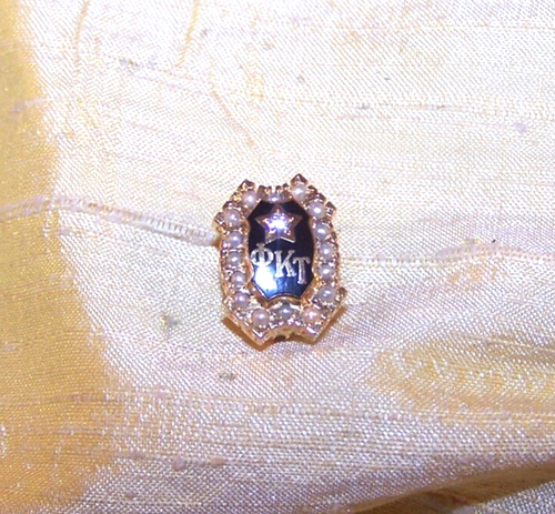 NICE Phi Kappa Tau fraternity GF member pin / badge, BPA, seed pearls ...