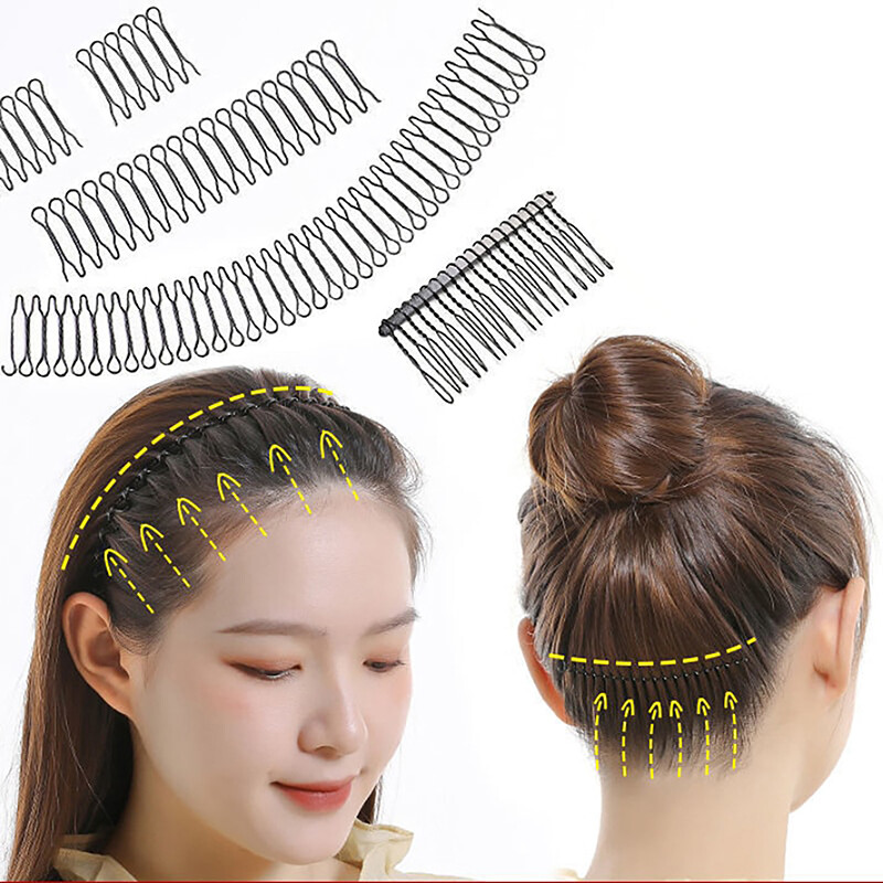 Hair Styling Tool Roll Curve Clip Pin Invisible Bang Fringe Black Hair ...