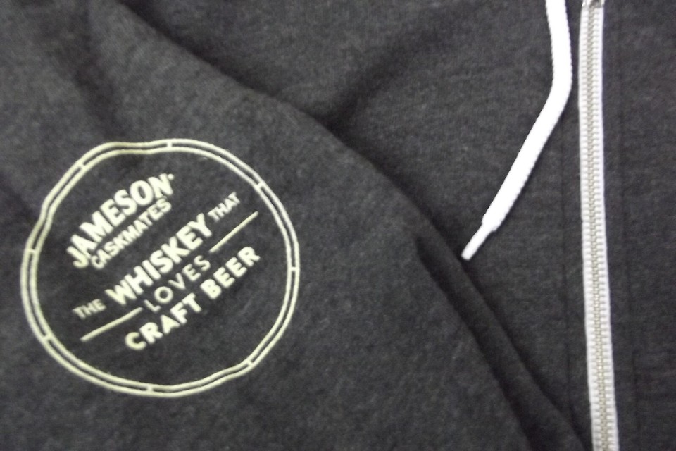 Jameson Irish Whiskey Caskmates Gray Zip Up Hoodie Sweatshirt F-Series ...