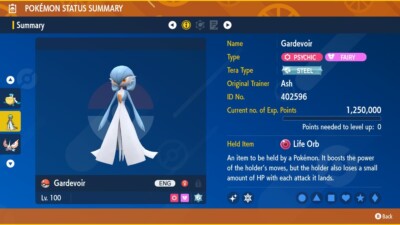 Shiny Gardevoir 6IVs Tera Type: Steel Pokémon Scarlet and Violet | eBay