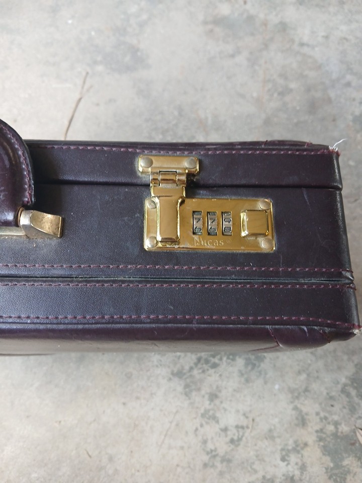 Vintage Lucas Top Grain Leather Black Attache Briefcase Combo Locks 🔐 🔥 ...