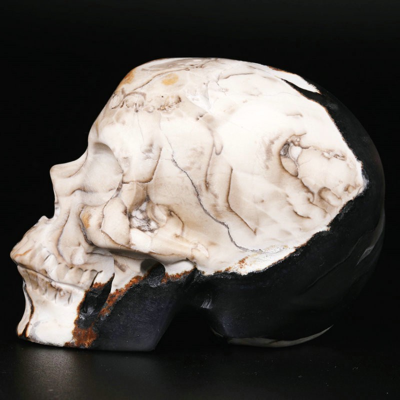 3.01" Volcano Agate Carved Crystal Skull, Realistic, Crystal Healing | eBay