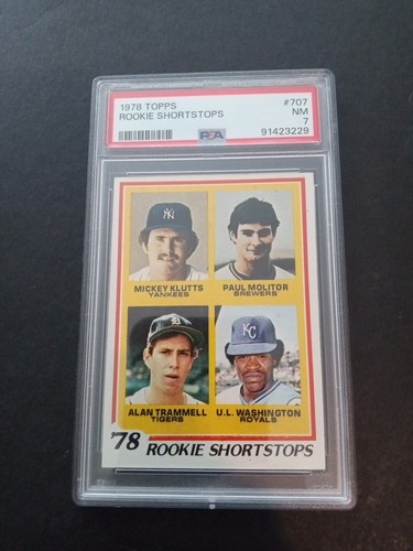 1978 Topps Paul Molitor Rookie Shortstops Graded Baseball Card #707 ...