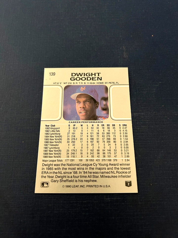 1990 Leaf Baseball Dwight Gooden #139 Set Break NM | eBay