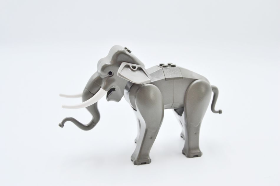 LEGO Elefant alt dunkelgrau Dark Gray Elephant Tusks Back Connector ...