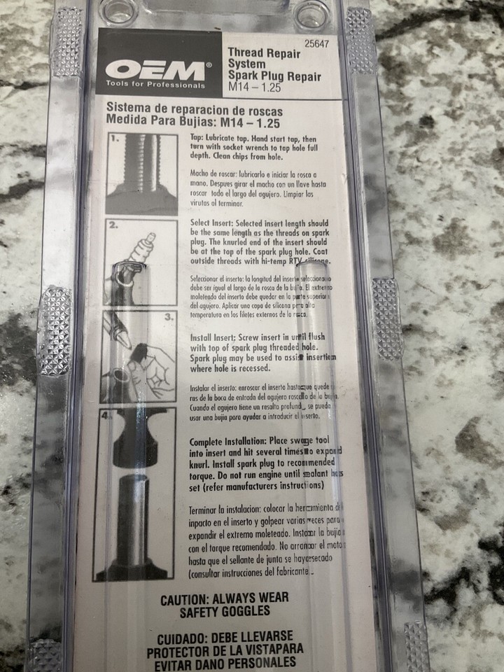 OEM TOOLS 25647 Spark Plug Saver Permanent Thread Repair Kit M14-1.25 ...