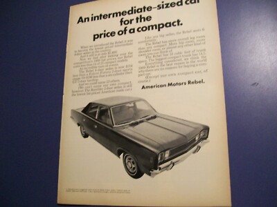 1969 AMC American Motors REBEL mid-size-mag car ad | eBay