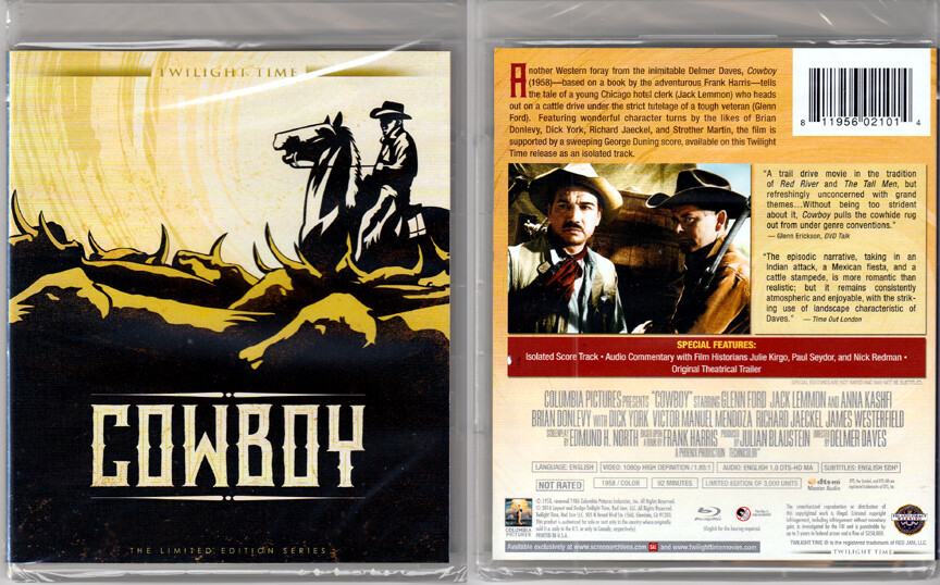Blu-ray Glenn Ford COWBOY 1958 Jack Lemmon Twilight Time western OOP A ...