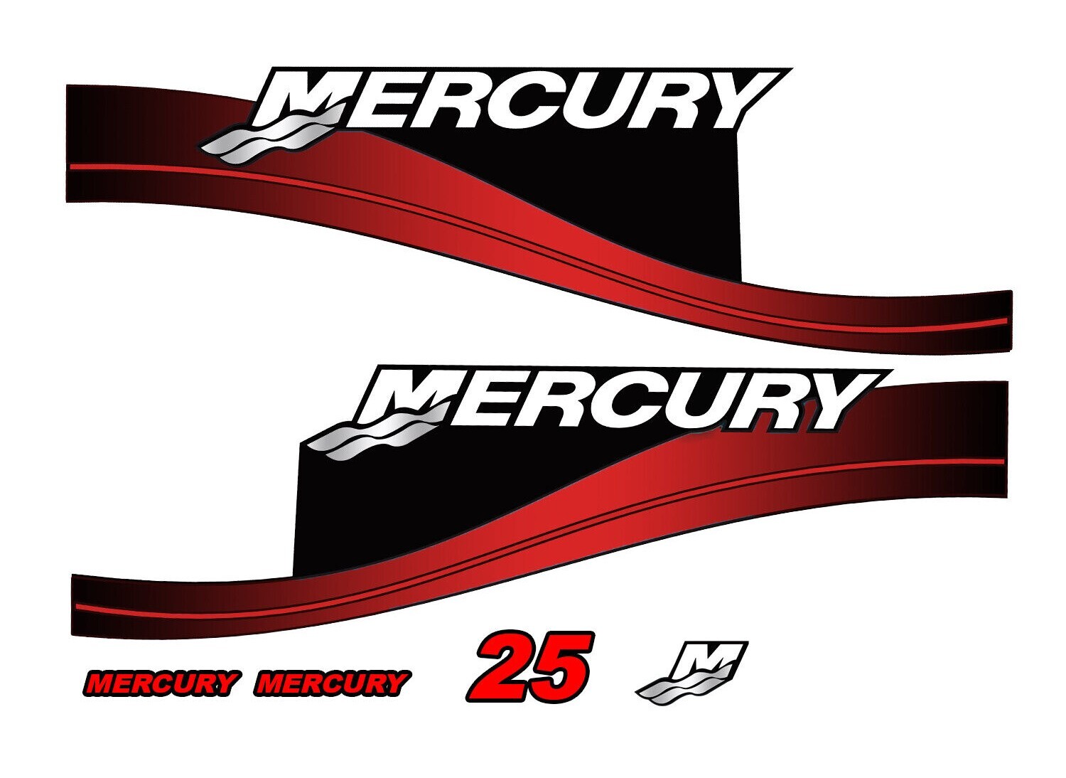 Mercury Outboard Decals Sticker 2-Stroke 25hp 1999-2006 Year 808499A00 ...