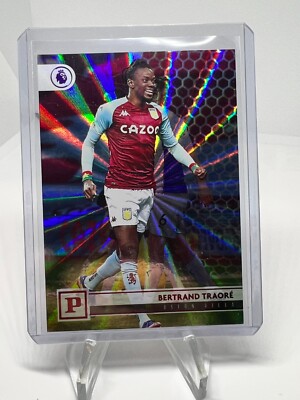 2020-21 Panini Chronicles Soccer BERTRAND TRAORE Red Laser Aston Villa ...