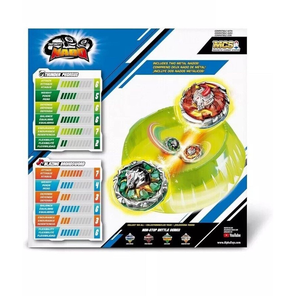 Infinity Nado V Metal Melee Battle Set Thunder Pegasus vs Blazing ...