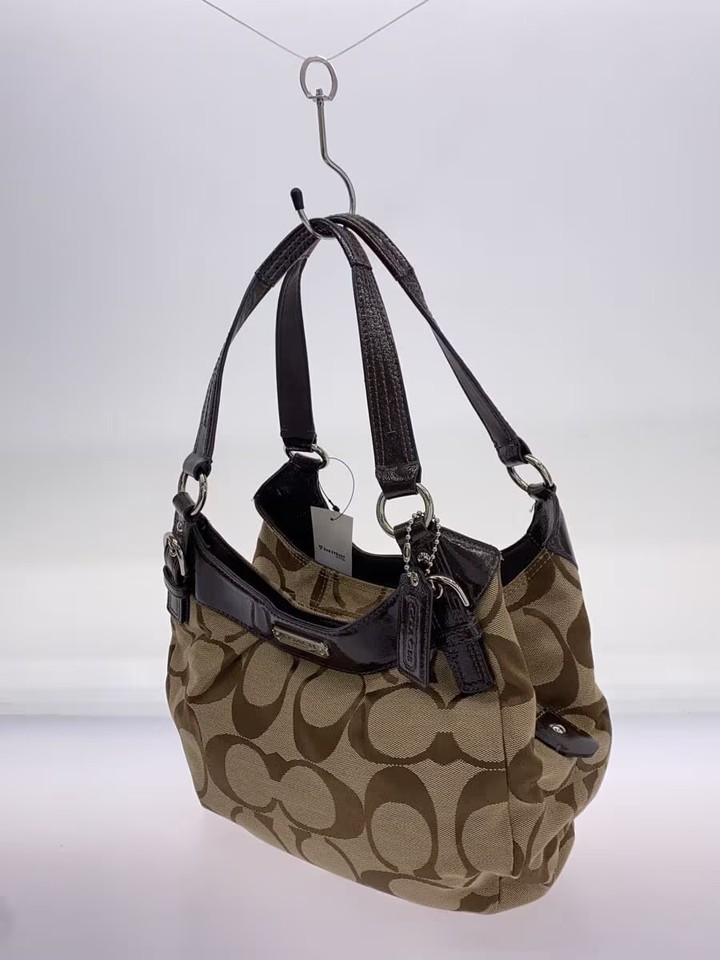 COACH Shoulder Bag Signature Allover Canvas BEG Allover | eBay